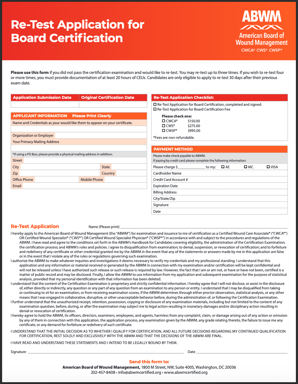 Forms - ABWM Certified